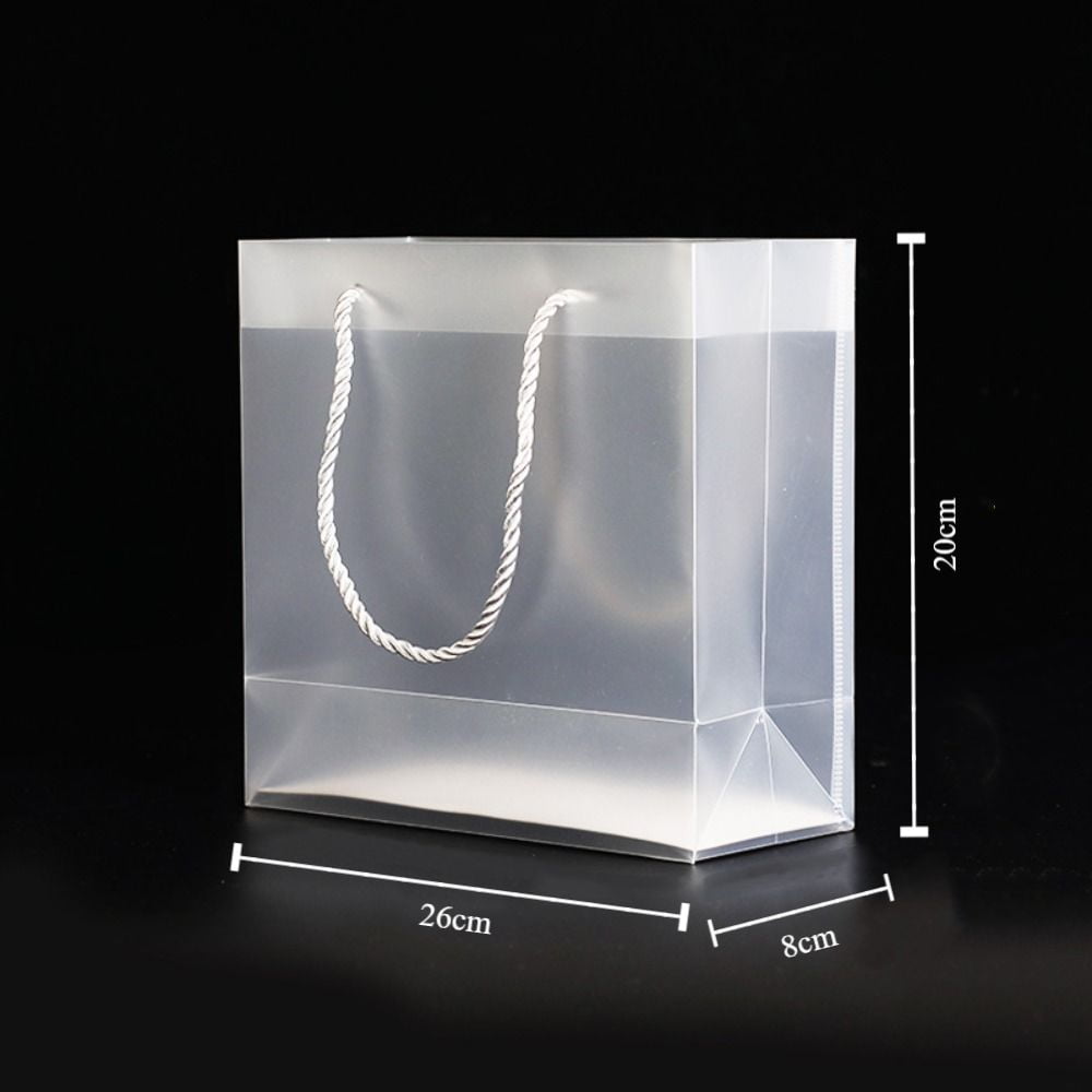 Frosted Plastic Bags with Handles PVC Translucent Souvenir Tote Bag ...