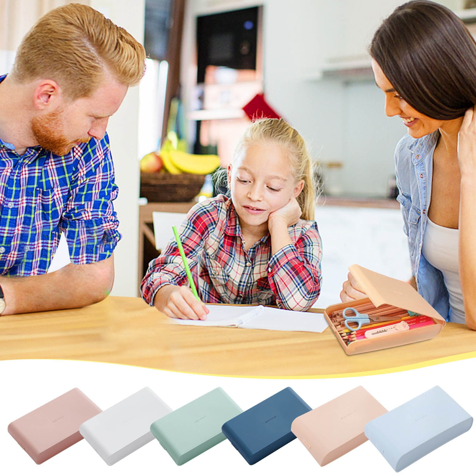 Frosted Plastic Pencil Case, Double-layer Storage Box, Multifunctional ...