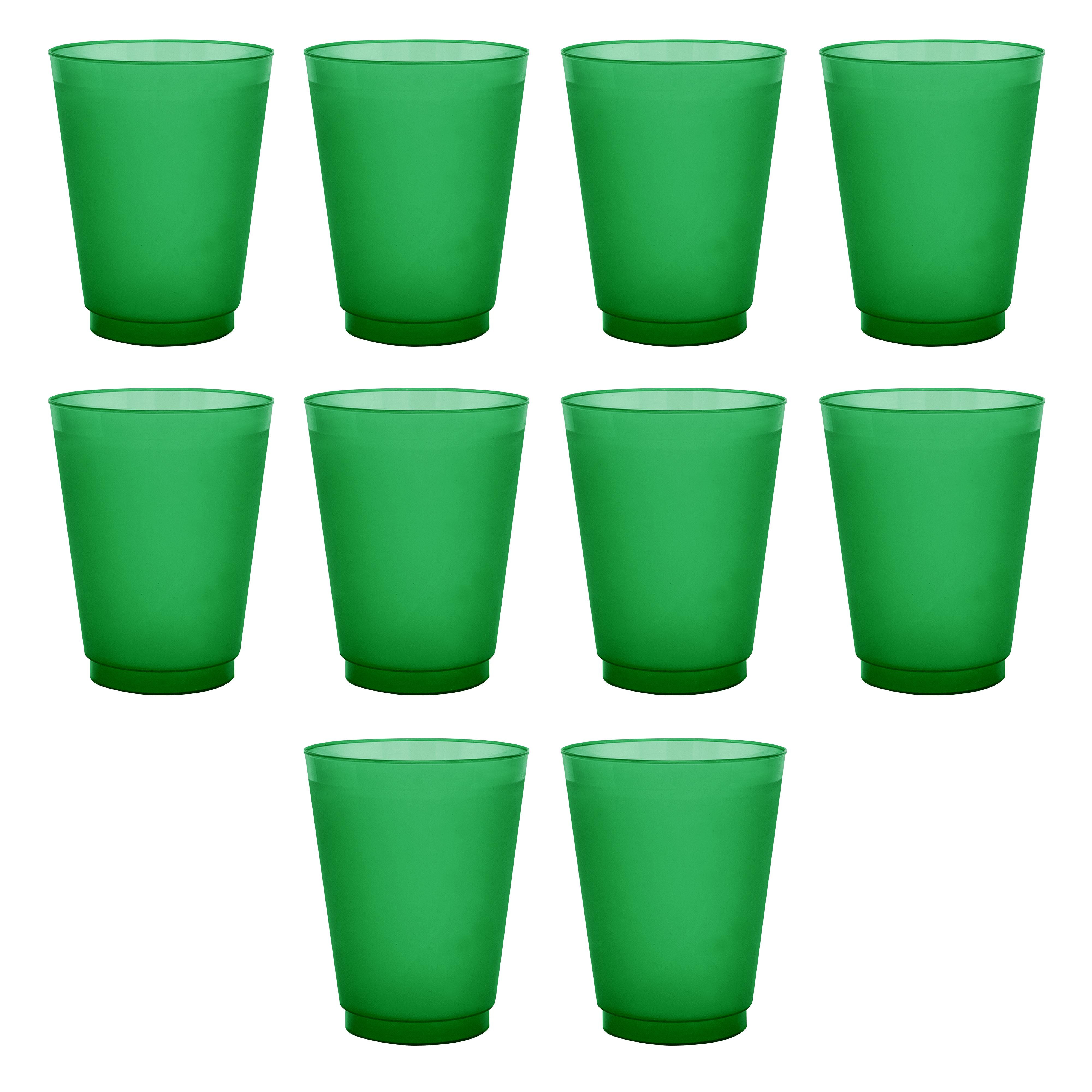 Frosted Plastic Stadium Cup 16 oz. Set of 10, Bulk Pack - Shatterproof ...