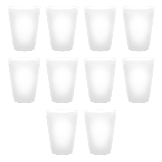 Frosted Plastic Stadium Cups, 10 pack, 16 oz. Shatterproof Flexible ...