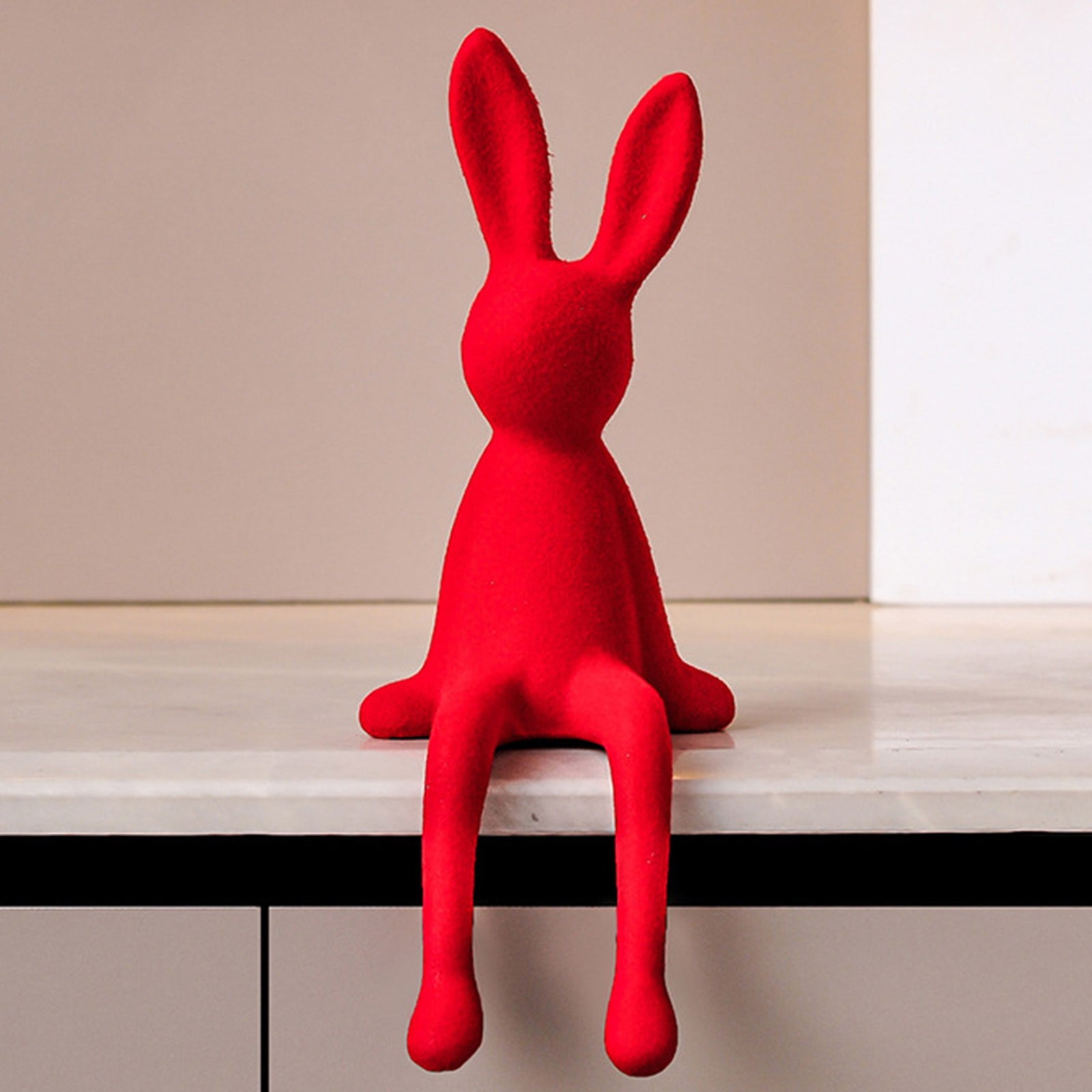 Frosted Resin Bunny Figurines Rabbit Statues Indoor Easter Decorations ...