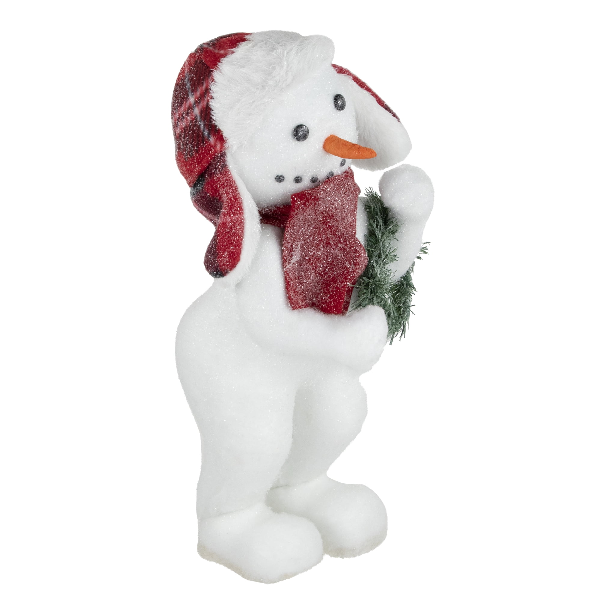 Northlight Frosted Snowman with Wreath Christmas Figure - 16" - Walmart.com