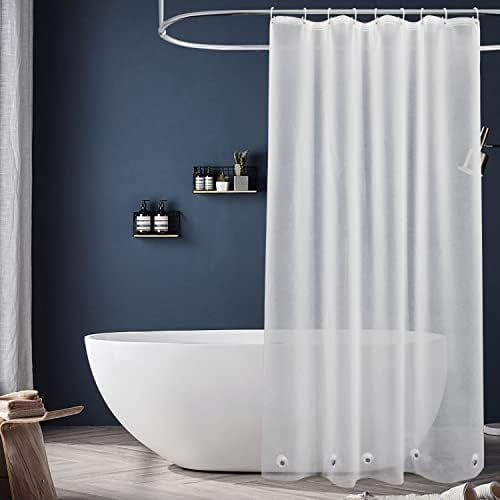 Frosted Stall Shower Curtain Liner, 8G PEVA Waterproof Weighted Hem ...
