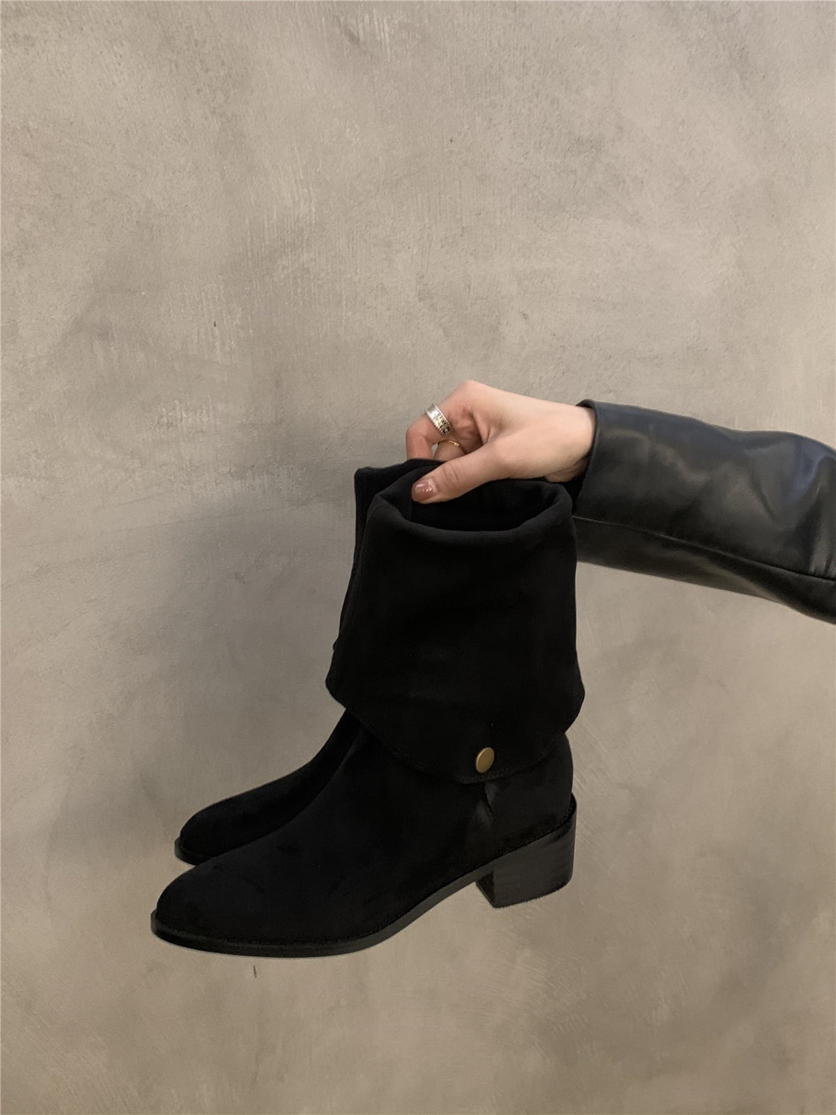 HHH Frosted Suede Two-Way Wear Pile Style Boots 2024 Autumn and Winter ...