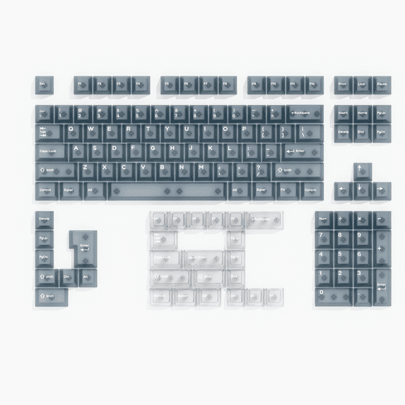 Frosted Translucent PC Keycap Set, 132 Keys Full Shine-Through Cherry ...