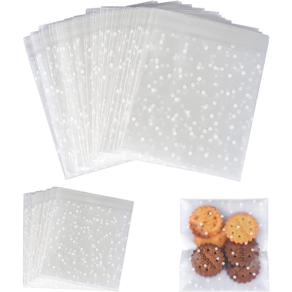 Frosted Treat Bags,Bexikou 200pcs Self-Adhesive Sealing Plastic Gift ...