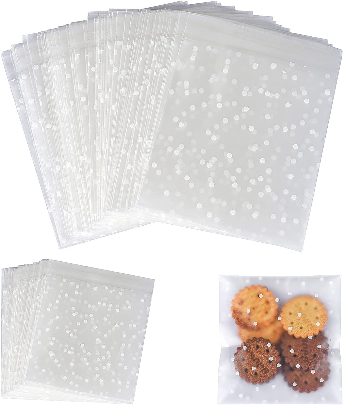 Frosted Treat Bags,Bexikou 200pcs Self-Adhesive Sealing Plastic Gift ...