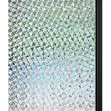 Window Privacy Film, 3D Non- Adhesive Vinyl Opaque Window Cling ...