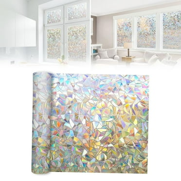 Pompotops PVC Static Window Film No glue removable Stained Glass Decal ...