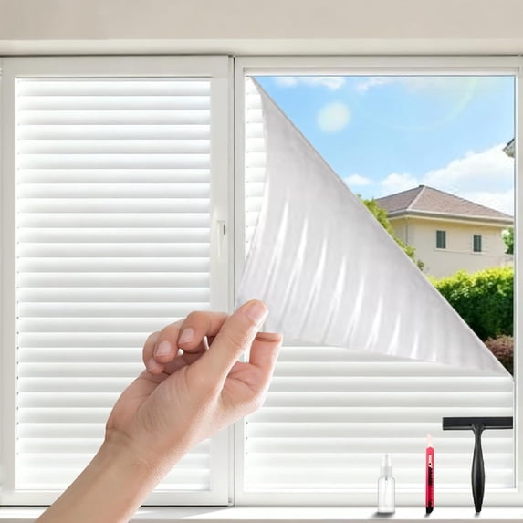 Frosted Window Privacy Film Static Cling, Removable Reusable Glass ...