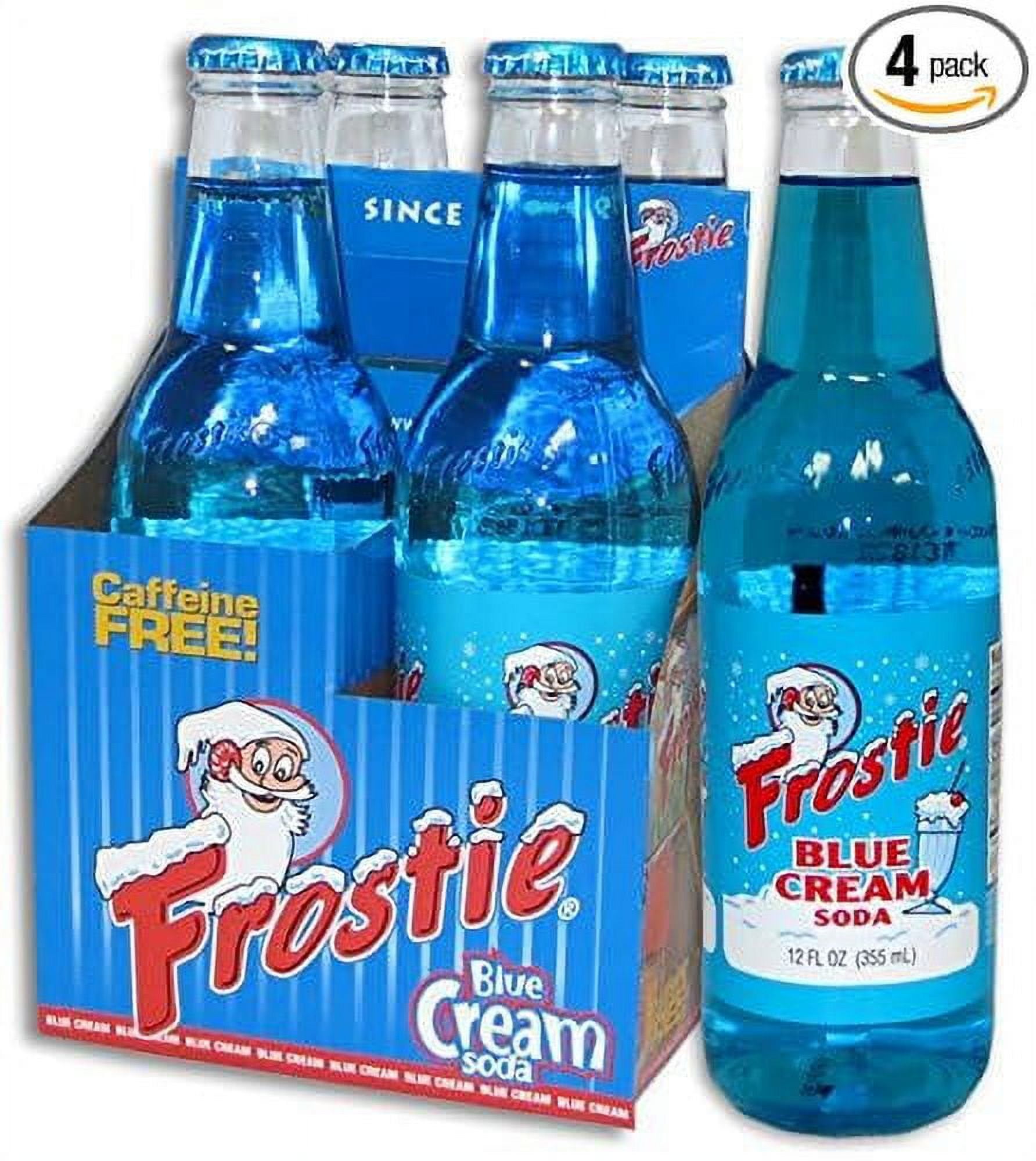Frostie Blue Cream Soda, Vanilla Pop Flavor, Fizzy Bubbles, 12 Ounce, 4 ...