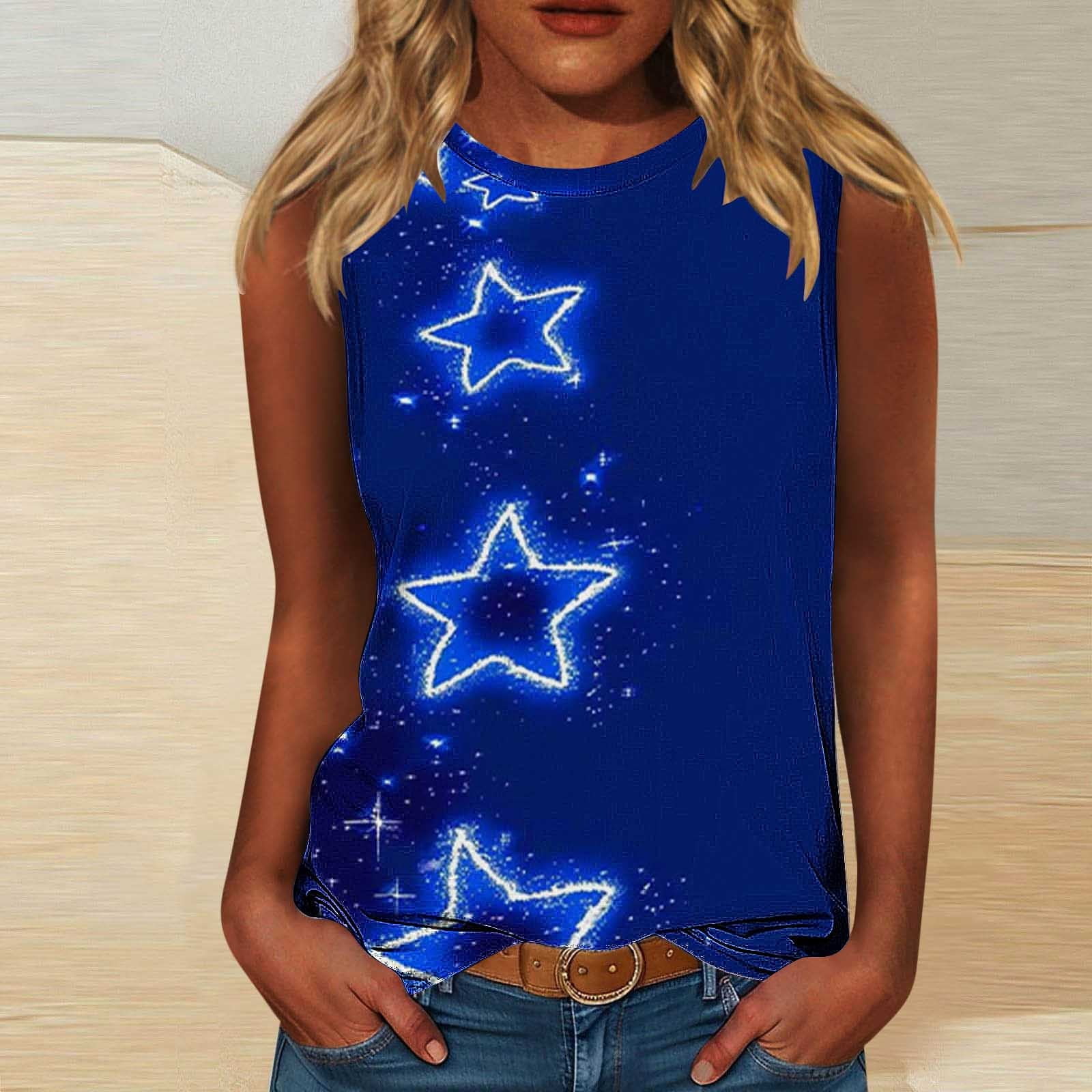 Frostluinai American Flag Tank Top Women Sleeveless 4th of July Tunic ...