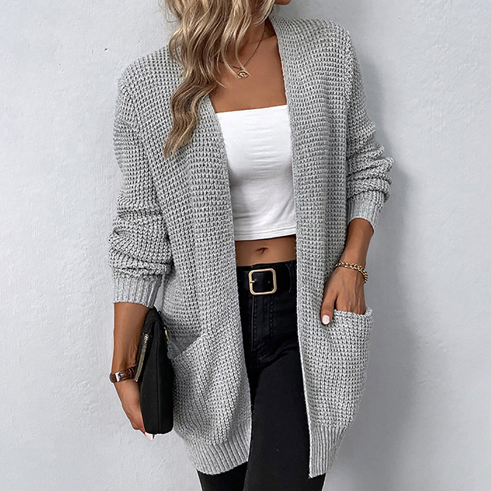 Frostluinai Cardigan Sweaters for Women Open Front Chunky Cardigans ...