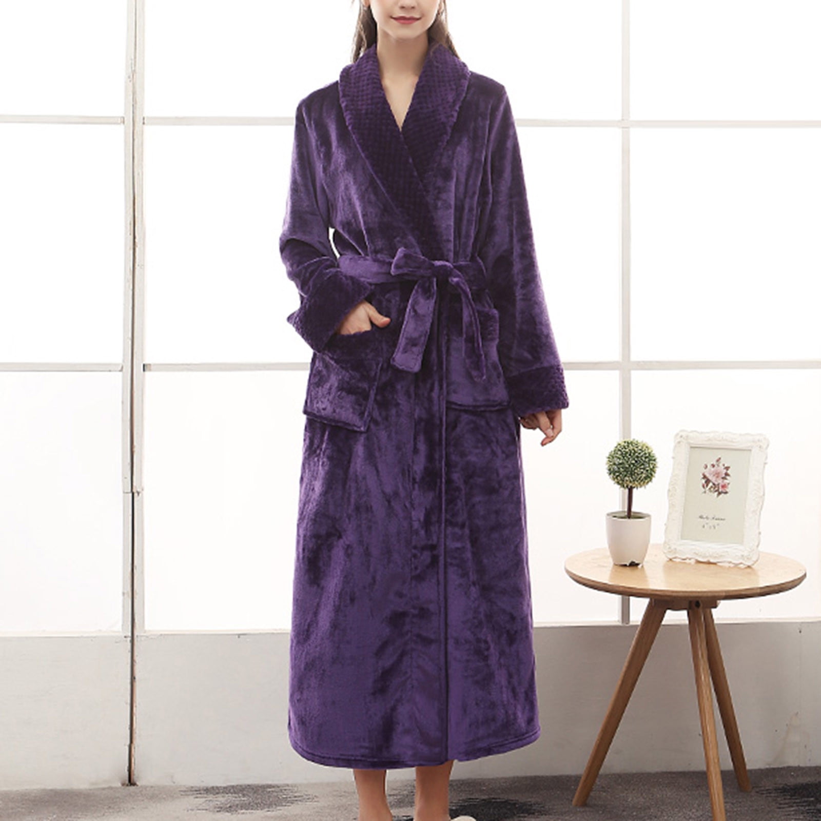 Frostluinai Clearance 2022! Plus Size Bathrobe For Women Women's Warm Fleece Winter Robe with ...