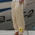 Frostluinai Cotton Linen Harem Pants For Women High Waist Baggy Pants Trousers Fashion Ptint