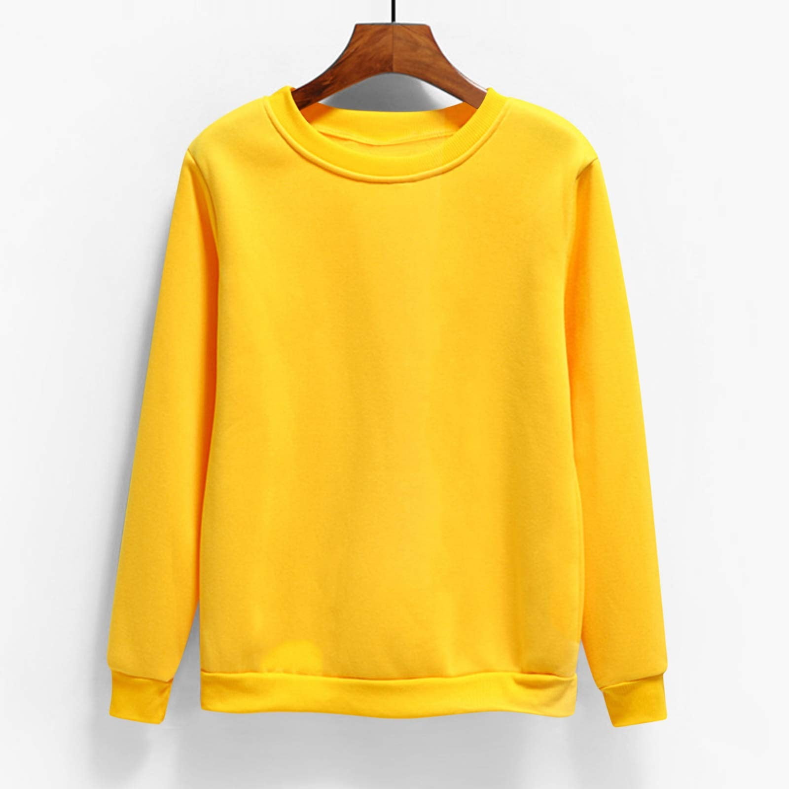 Frostluinai Fall Sweatshirts For Women Round Neck Loose Pullover Long Sleeve Fleece Sweat Shirts