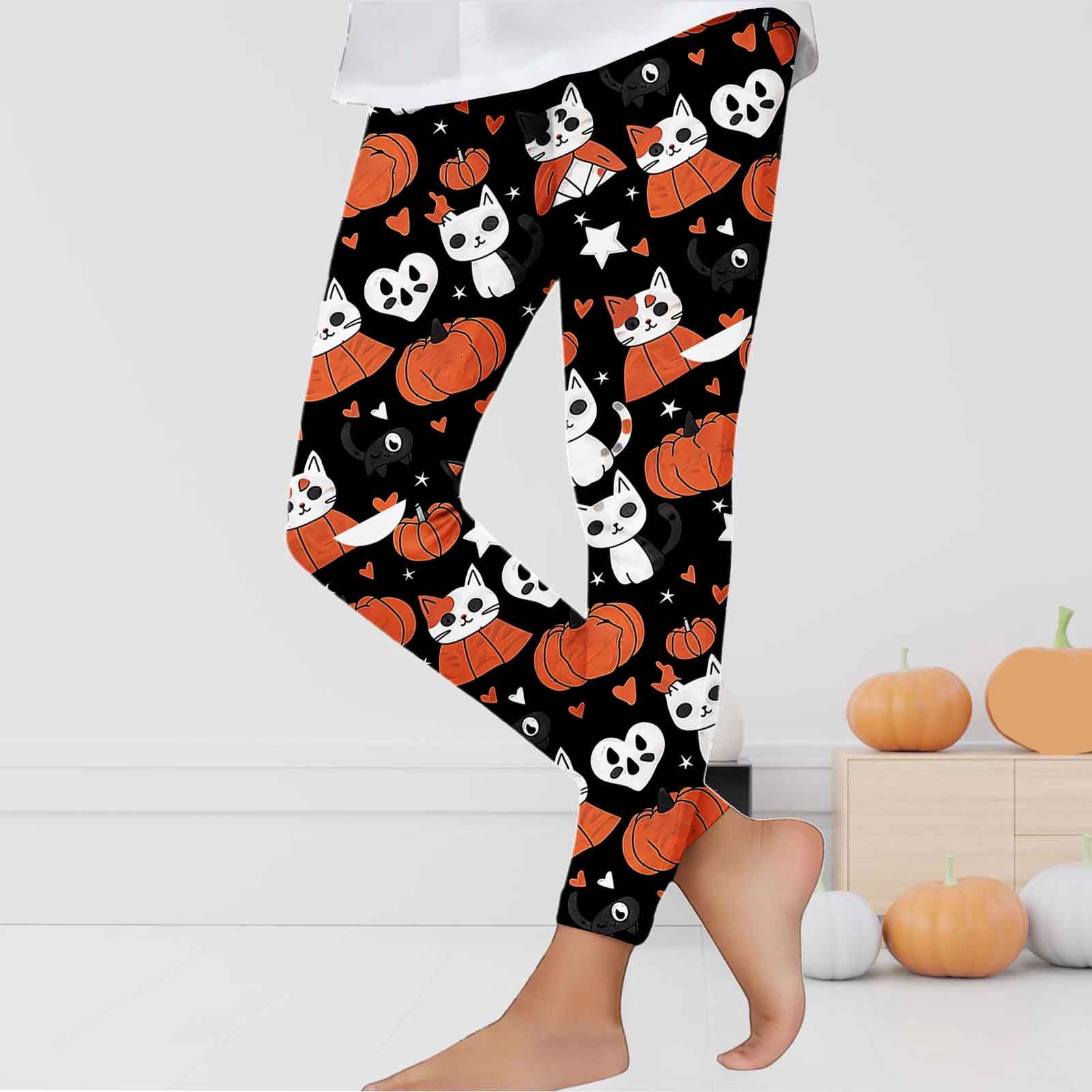 Frostluinai Kids Halloween Legging Holiday s 3-8Y Cute Pumpkin Ghosts ...