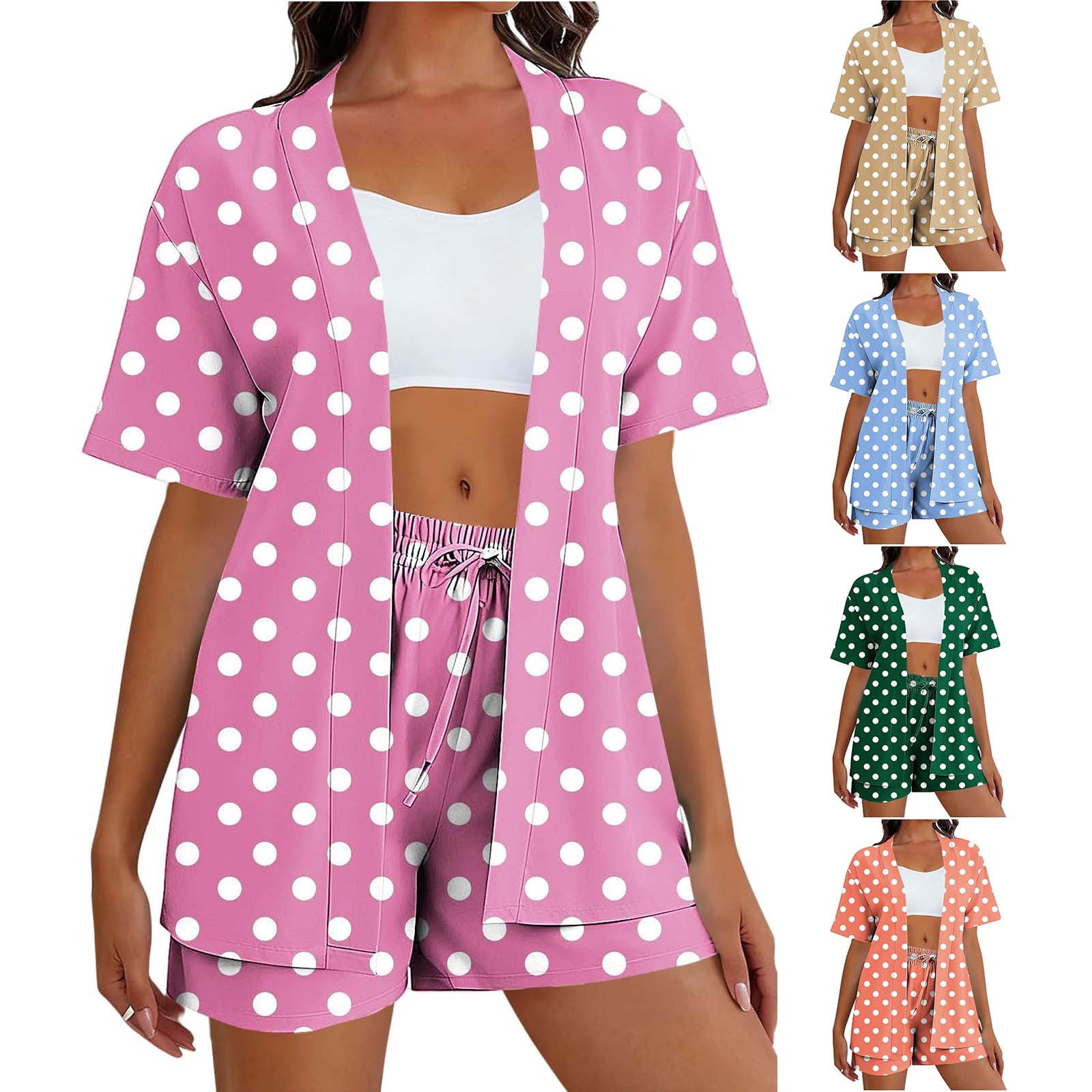 Frostluinai Matching Sets Women Clothing Polka Dot Summer Beach ...