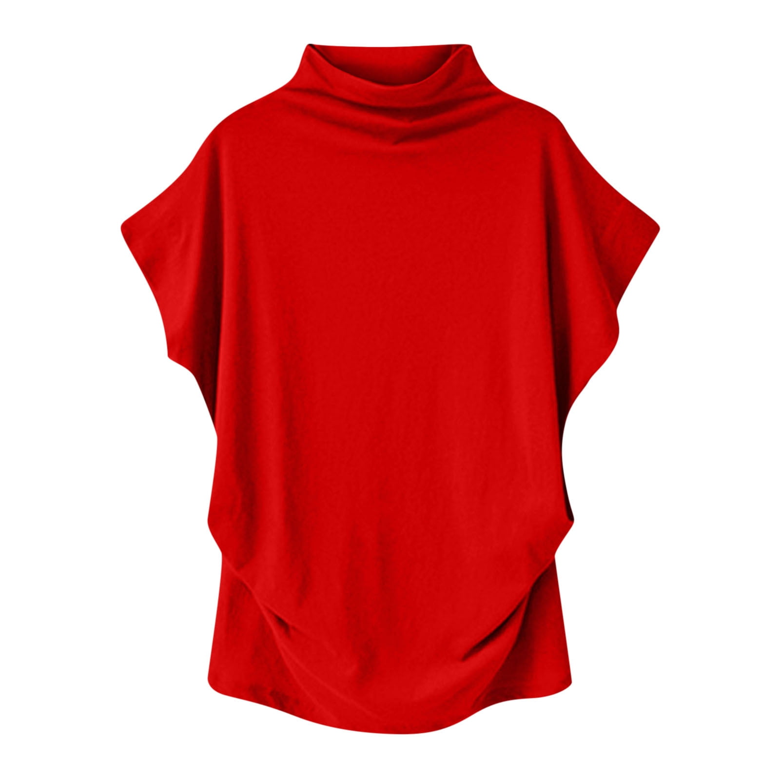 Frostluinai Plus Size Batwing Sleeve Tops for Women Casual Mid-collar ...