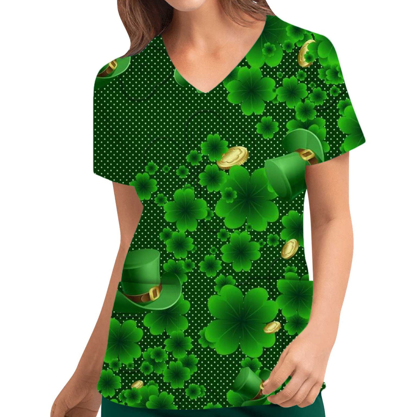 Frostluinai Printing Working Uniform Nursing Uniform for Womens Scrubs ...