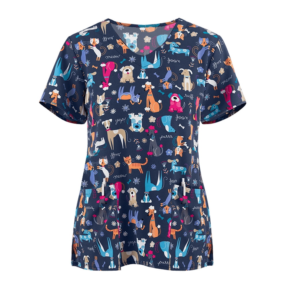 Frostluinai Savings Clearance plus size tops for women Women Scrubs Top ...