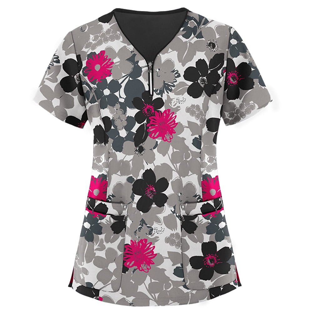Frostluinai Savings Clearance Plus Size Tops For Women Women Scrubs Top