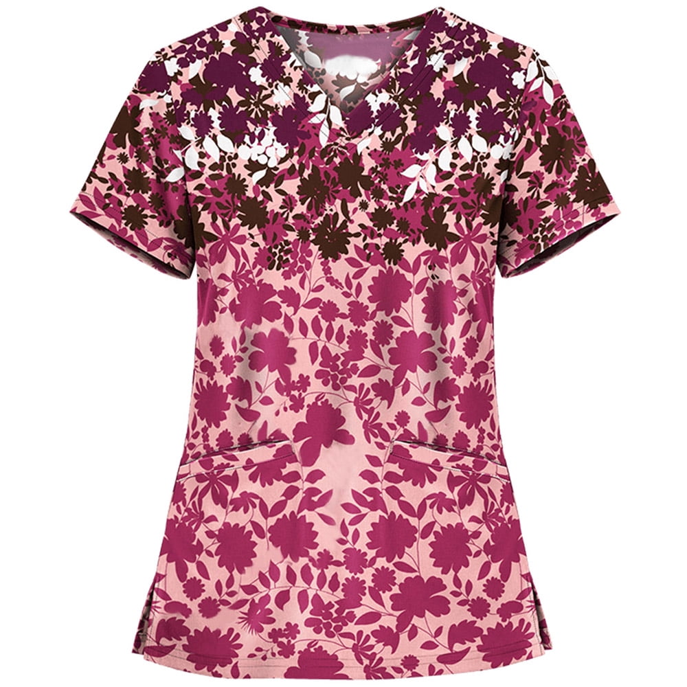 Frostluinai Savings Clearance plus size tops for women Women Scrubs Top ...