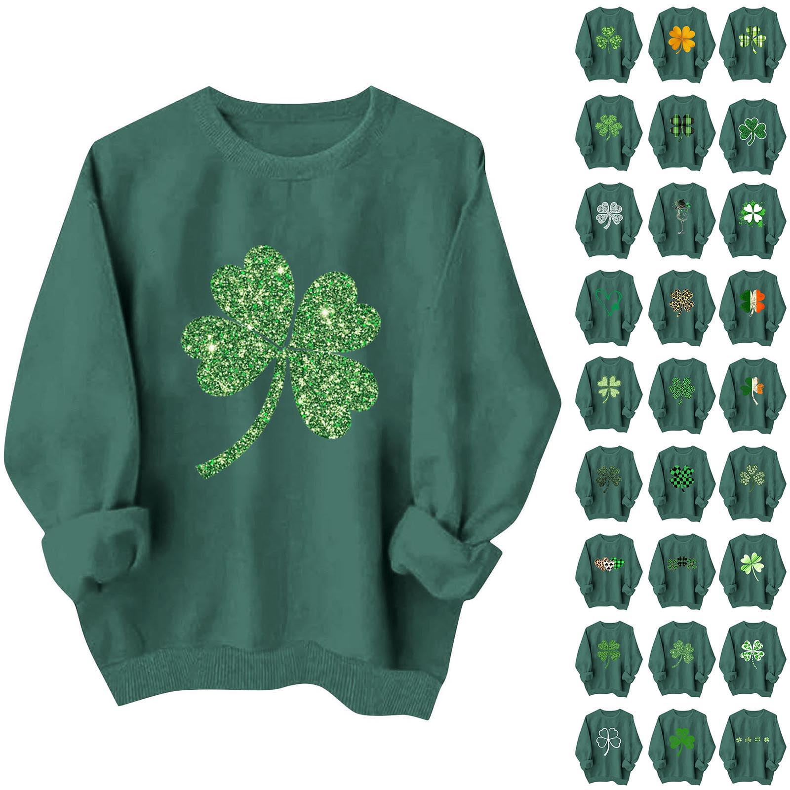 Frostluinai St. Patrick's Day Sweatshirt for Women Oversized Funny ...
