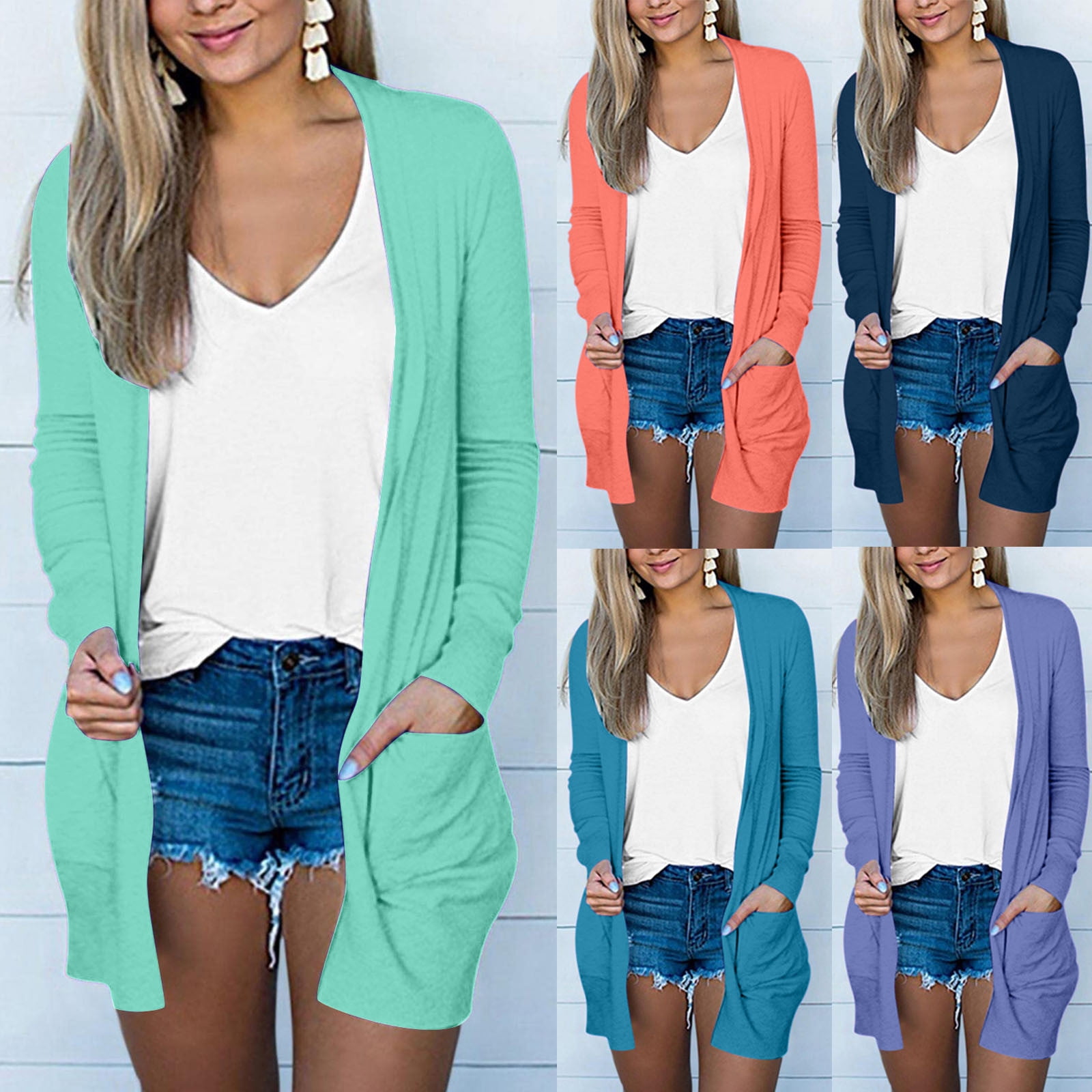 Frostluinai Summer Cardigan for Women Long Sleeve Light Weight Jacket ...