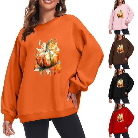 Frostluinai Thanksgiving Sweatshirt Women Pumpkin Turkey Pullover Crew ...