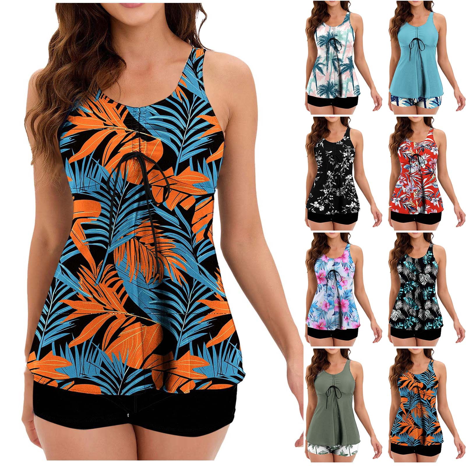 Frostluinai Tummy Control Tankini Bathing Suits for Women 2 Piece ...