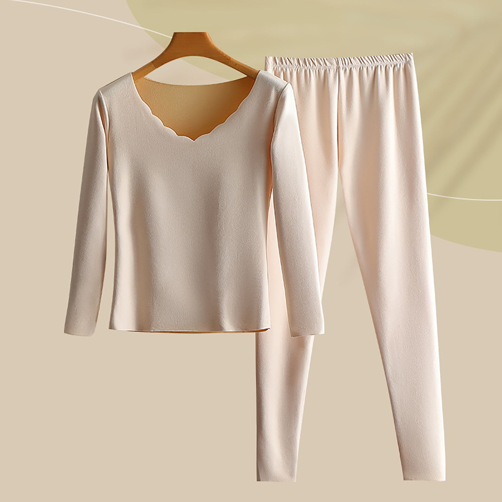 Frostluinai Undershirts for Women Long Sleeve V Neck Fleece Pullover ...