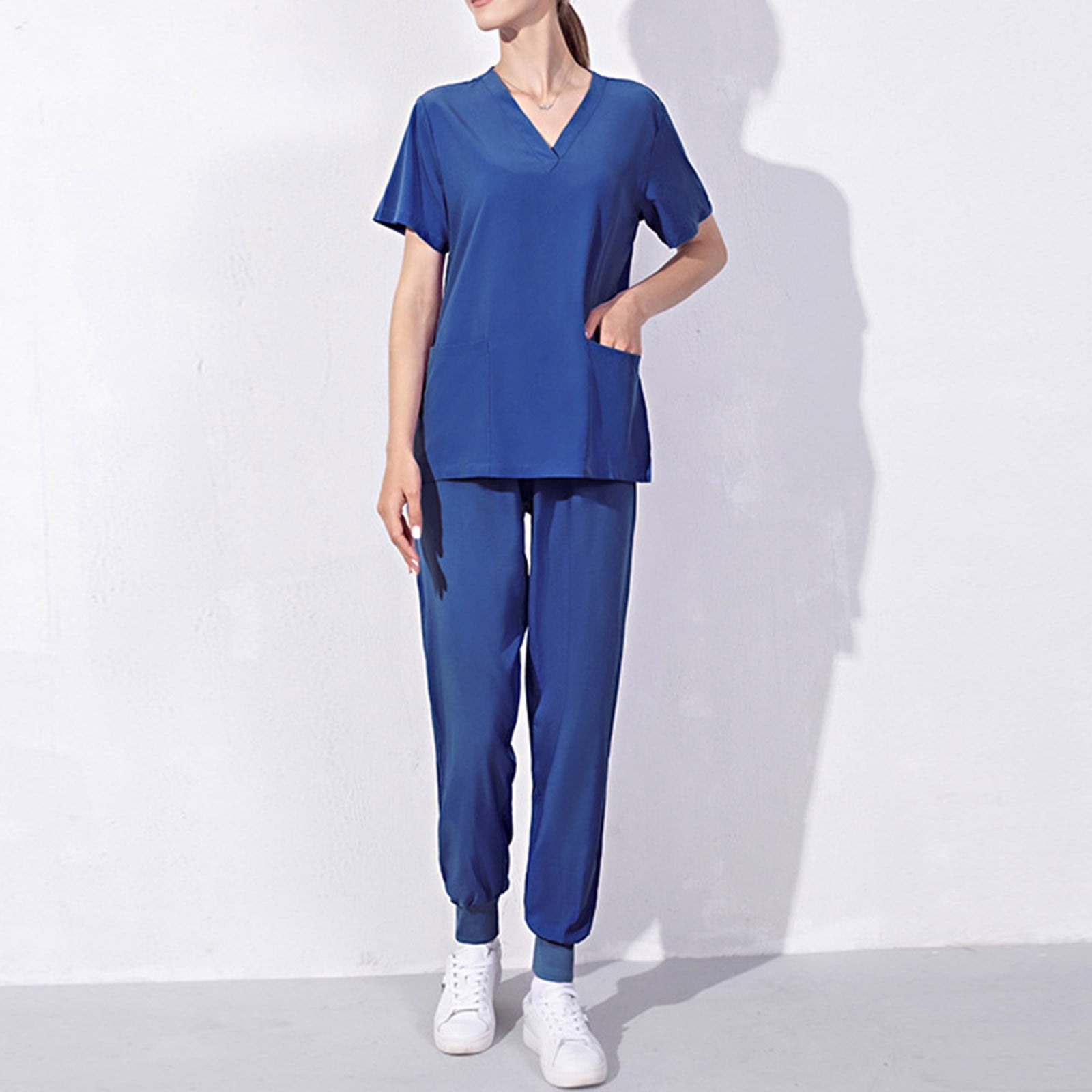 Frostluinai Uniforms Scrubs for Women Set V Neck Short Sleeve Scrubs ...