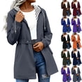 Frostluinai Women's Casual Hip-Length Hooded Jacket Water Resistant ...