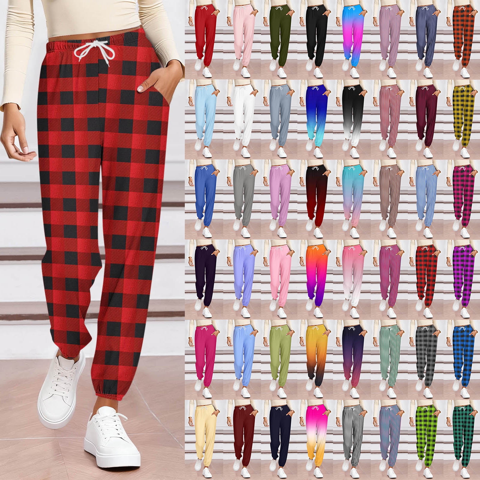 Frostluinai Women's Lounge Pants Gradient Yoga Pants High Elastic Waist ...