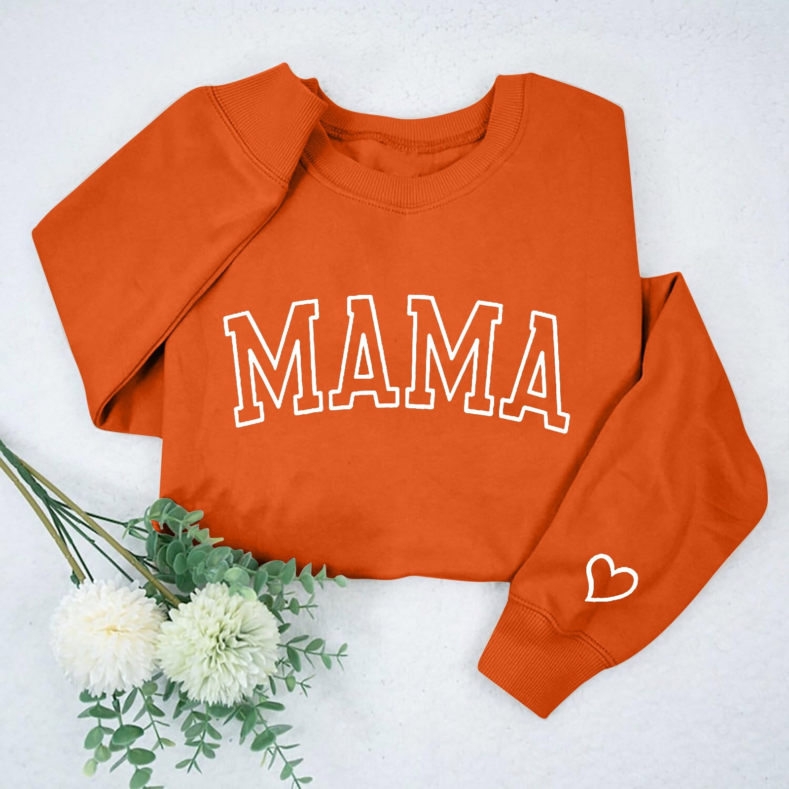 Frostluinai Womens Oversized Mama Sweatshirts Long Sleeve Drop Shoulder ...