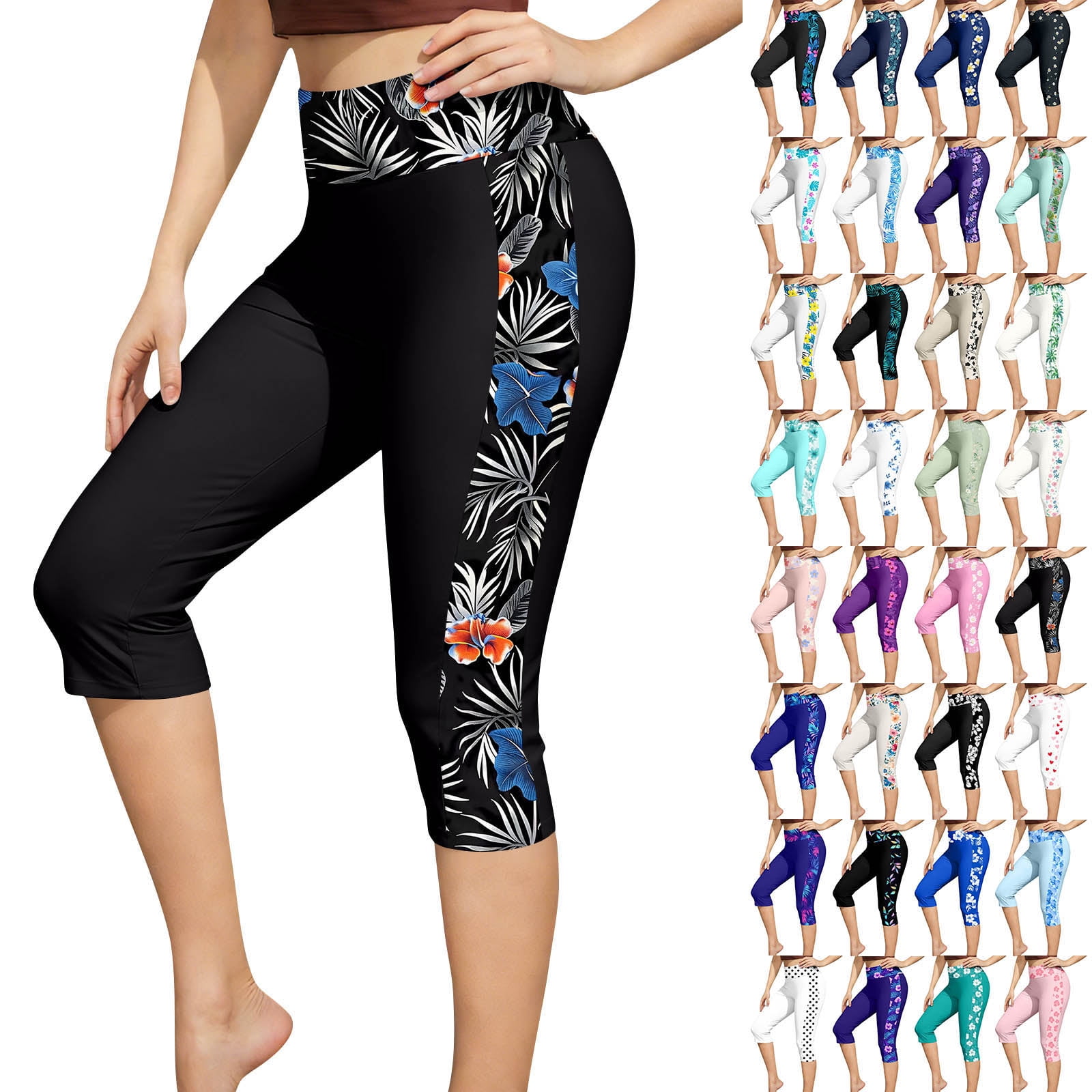 Frostluinai Womens Plus Size Swimsuits Floral Print Modest Rash Guard ...