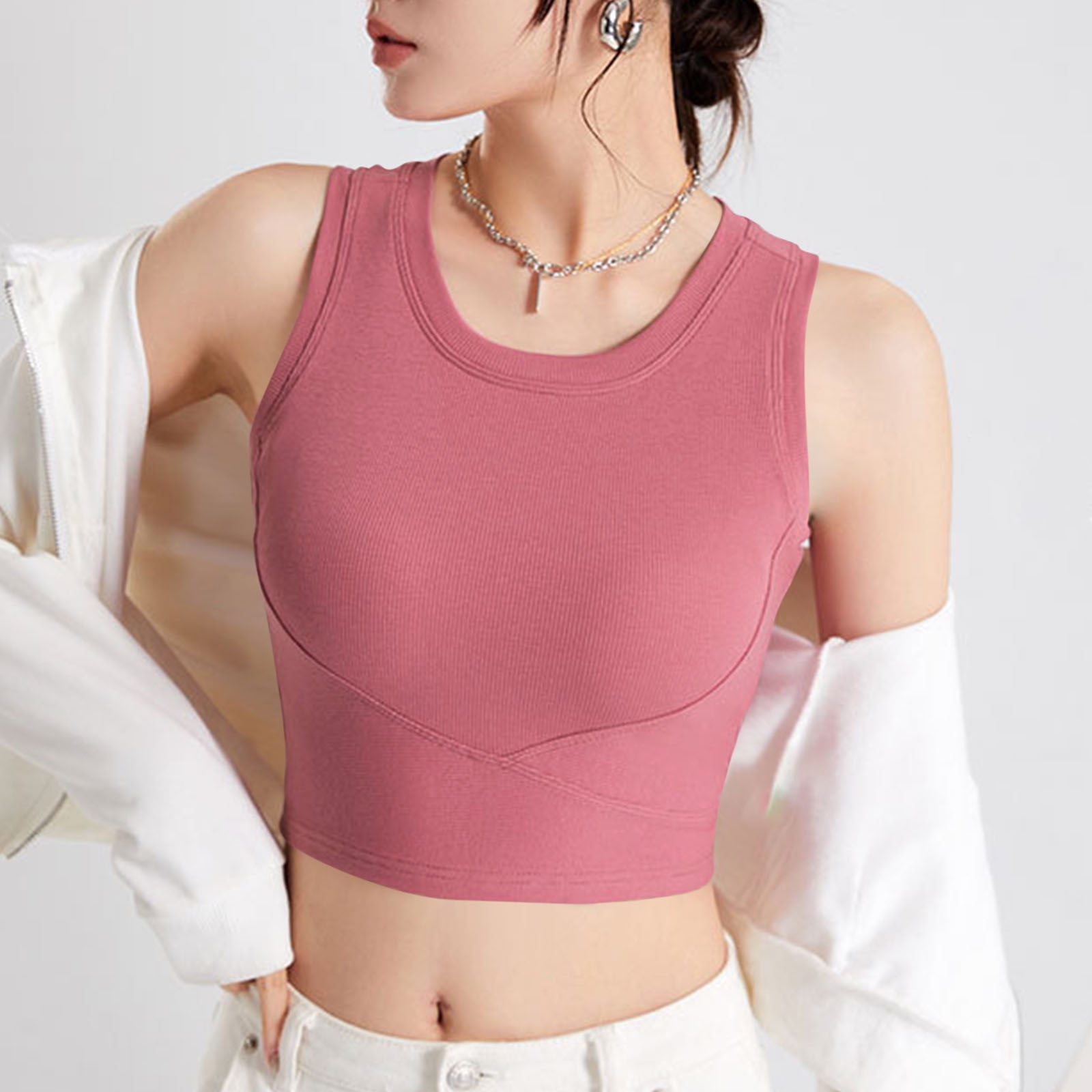 Frostluinai Workout Tank Tops for Women Sleeveless Crewneck Running ...
