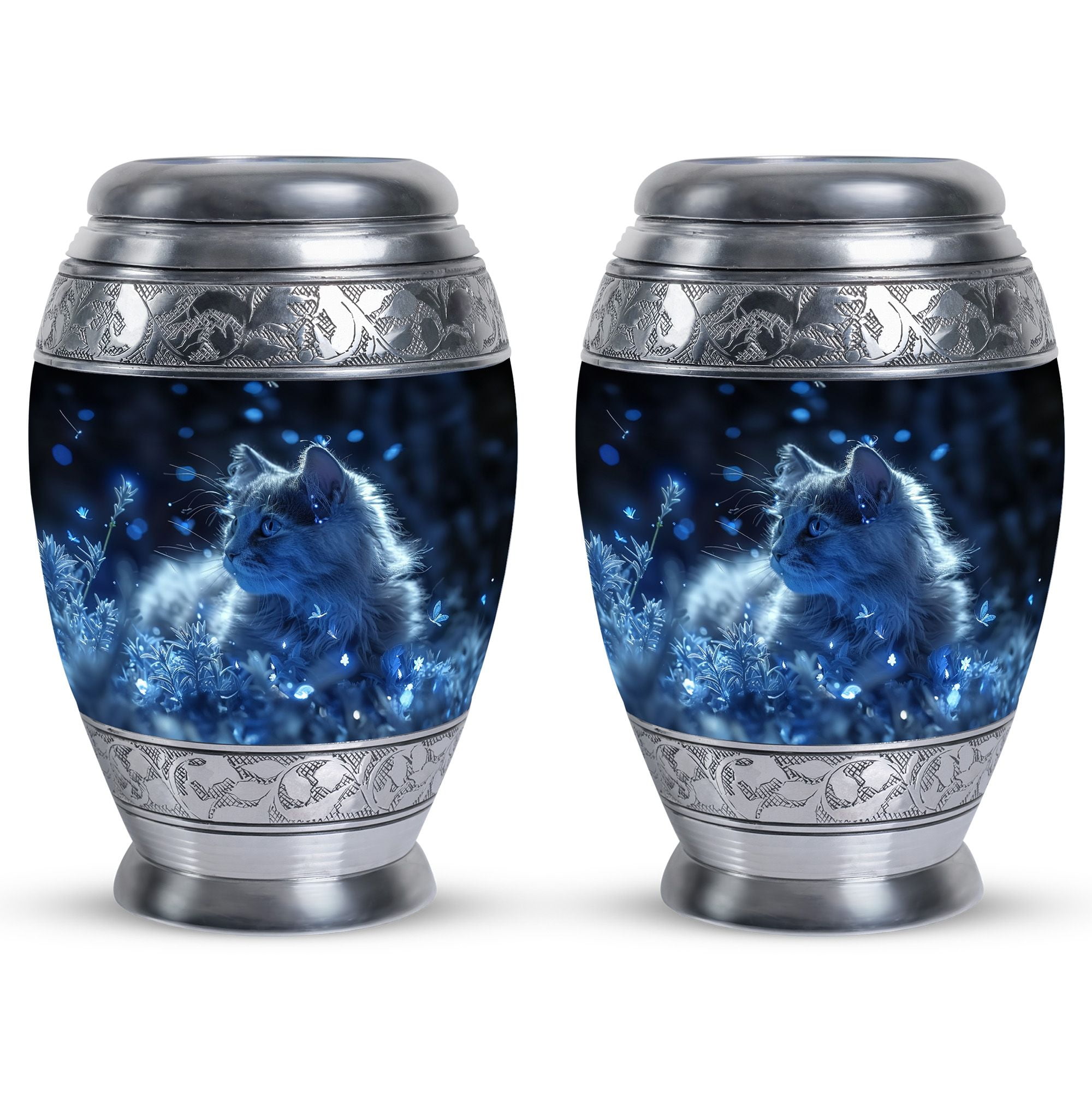 Frosty Feline Fantasy Small Urns For Human Ashes Keepsake - Small ...