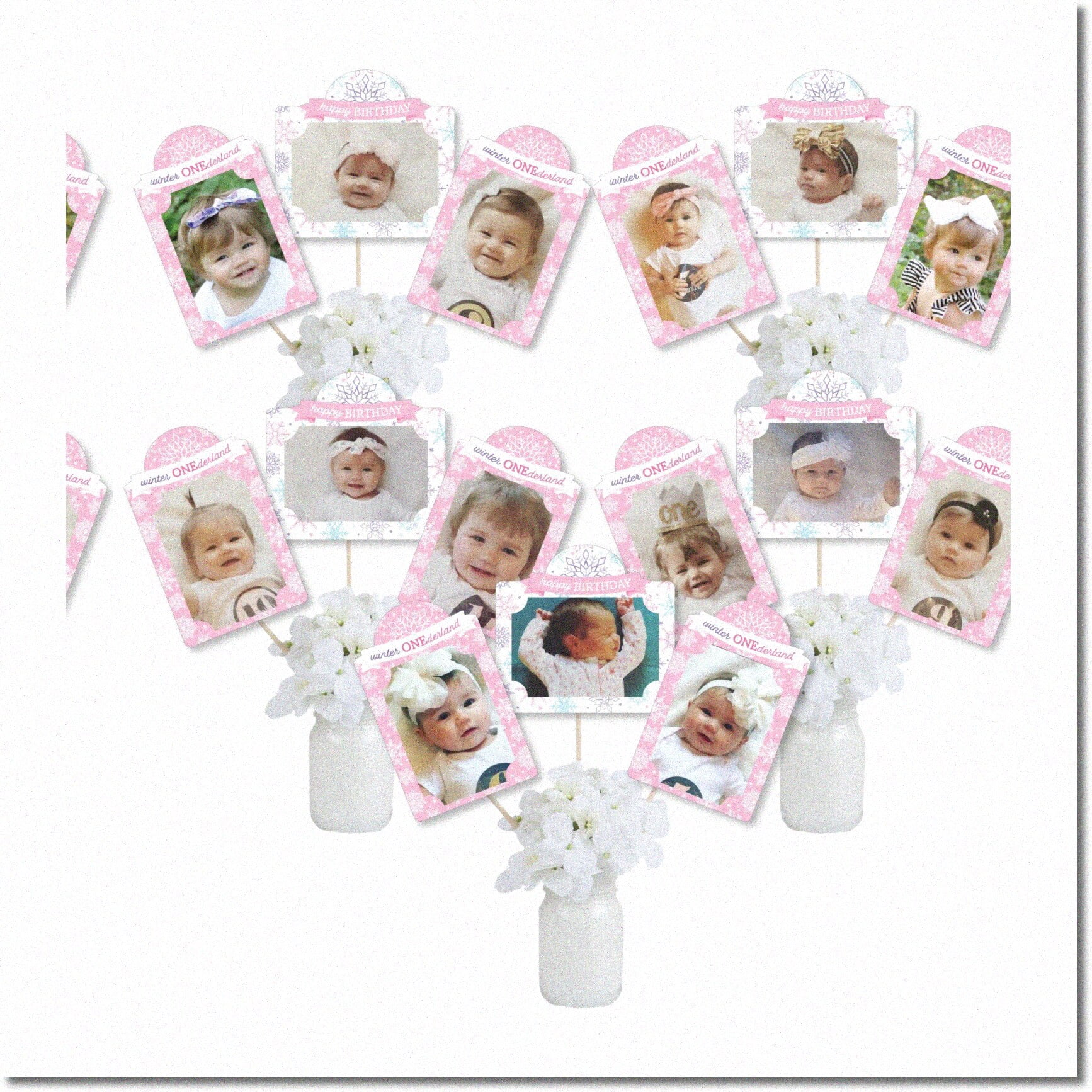 Frosty Flakes 1st Birthday Winter Wonderland Party Photo Centerpiece ...