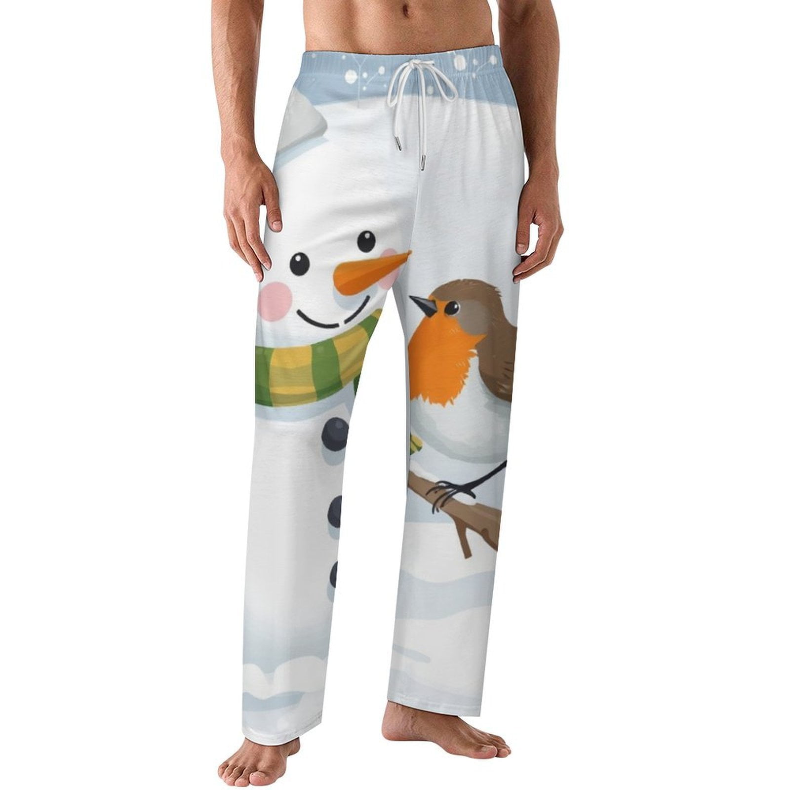 Frosty Friend Robin Pajama Pants Men's Sleepwear Lounge Sleep Bottoms ...