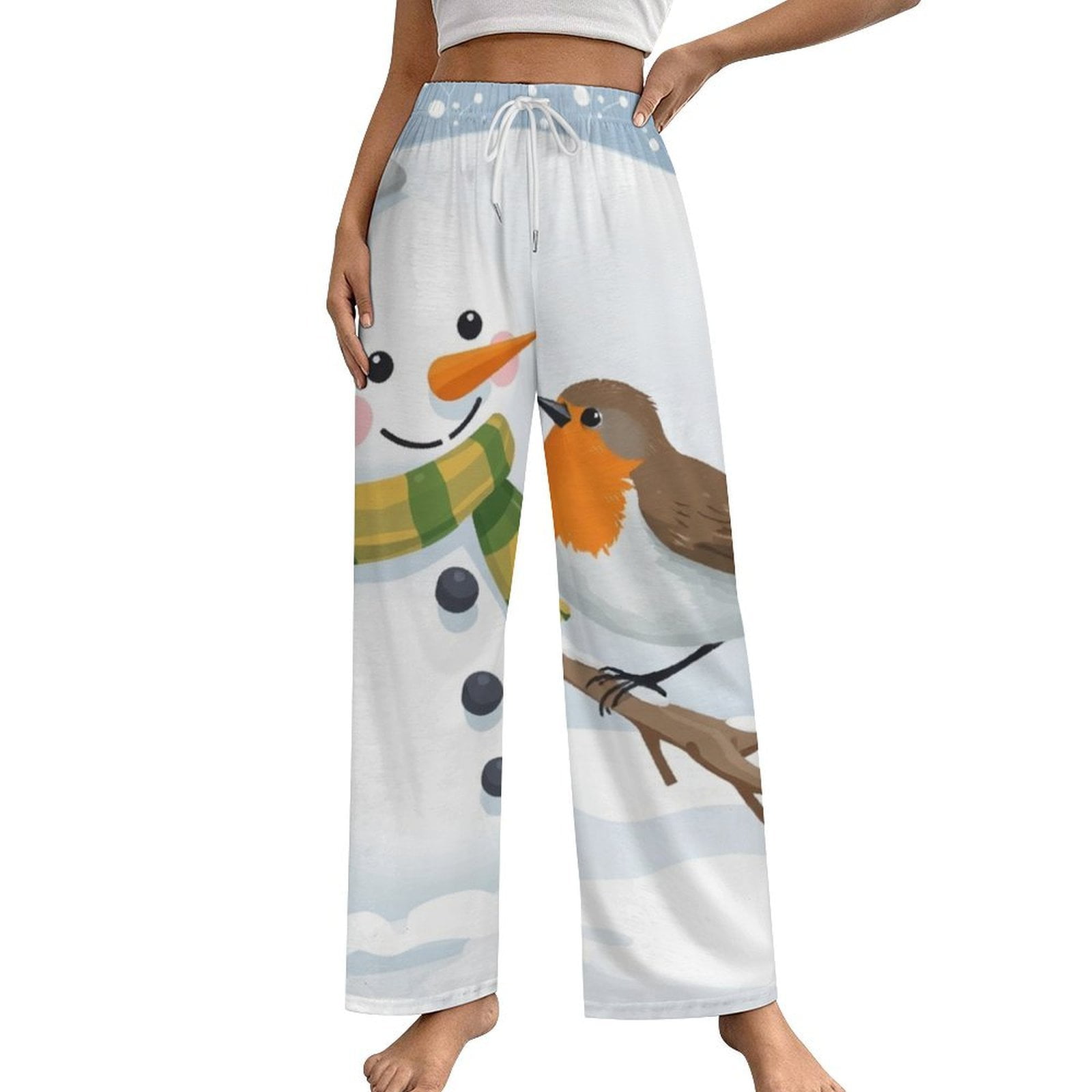 Frosty Friend Robin Women's Pajama Pants Trousers Ladies Loose Home ...