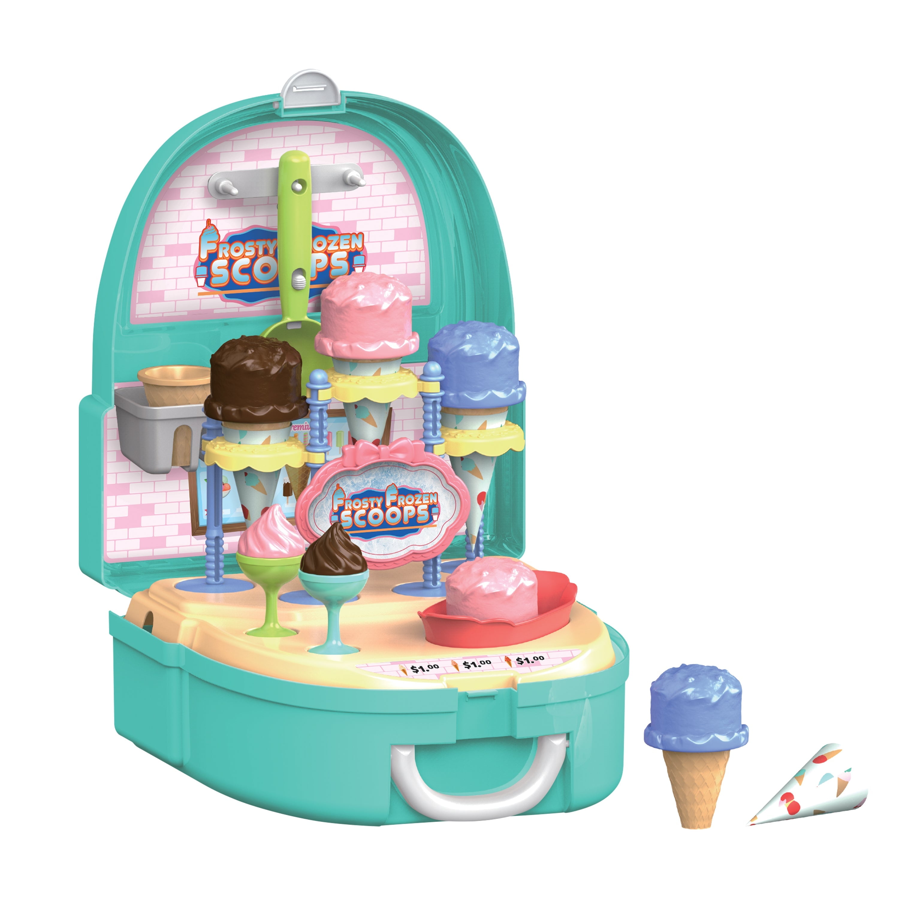 Frosty Frozen Scoops Ice Cream Store Playset (34 pieces) - Walmart.com