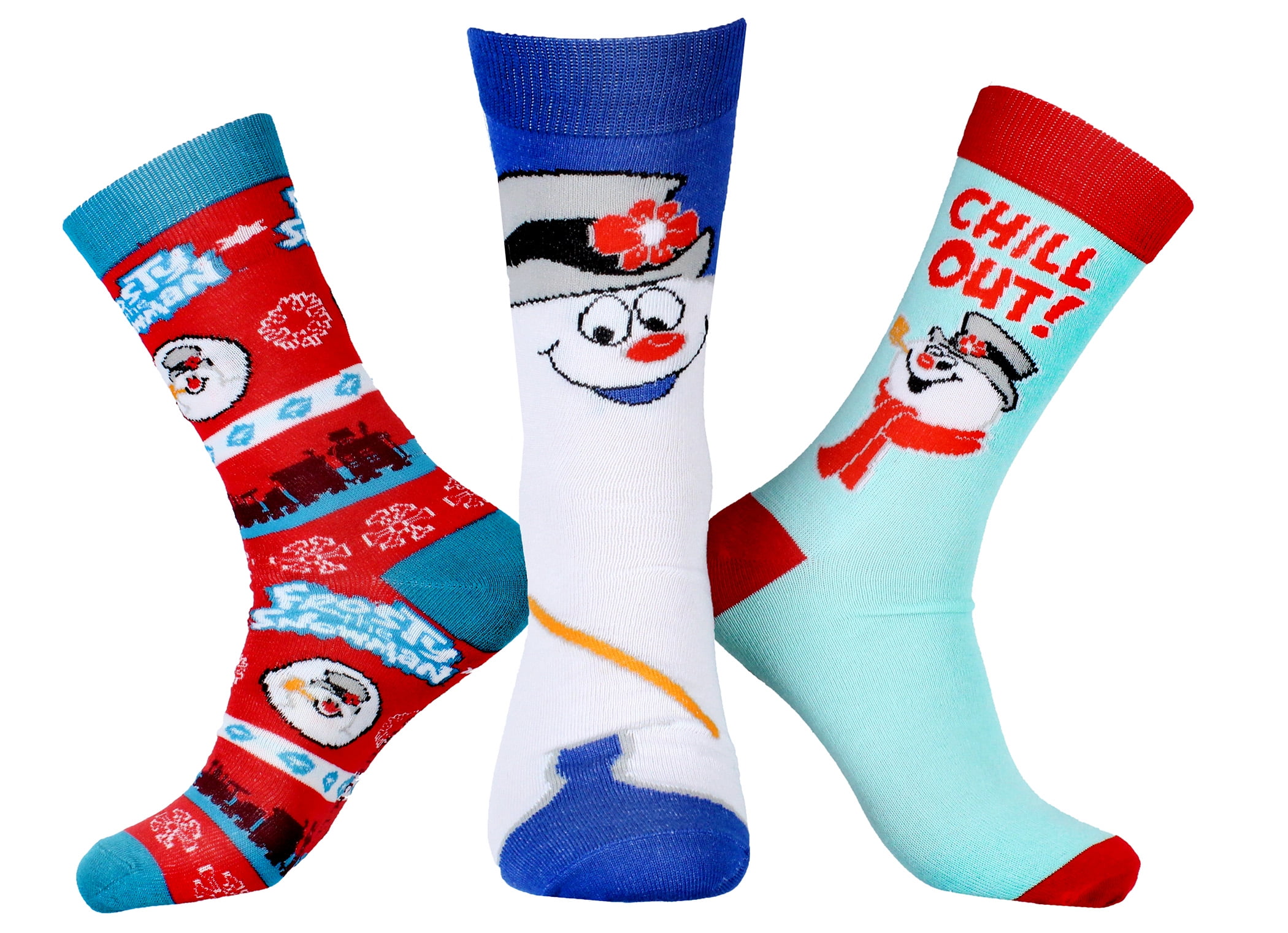 Seven Times Six, Crew Socks, 3 Pair, Frosty The Snowman holiday design ...