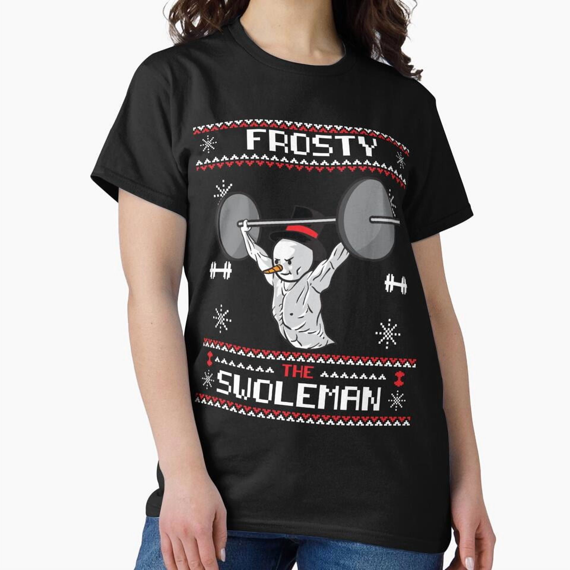 Frosty The Swoleman Let It Swole Funny Muscle Snowman Gym Exercise Gift ...