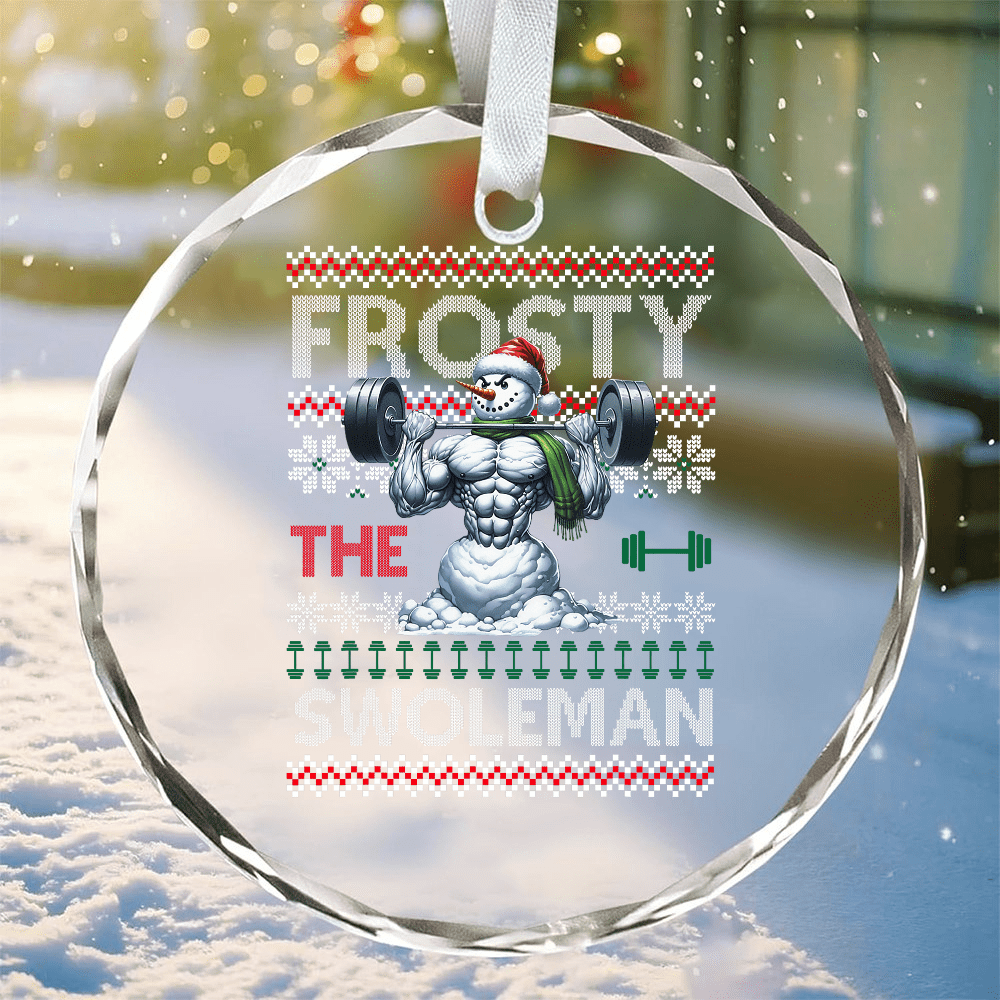 Frosty The Swoleman Muscle Snowman Weightlifting Gym 1 Ornament Home ...