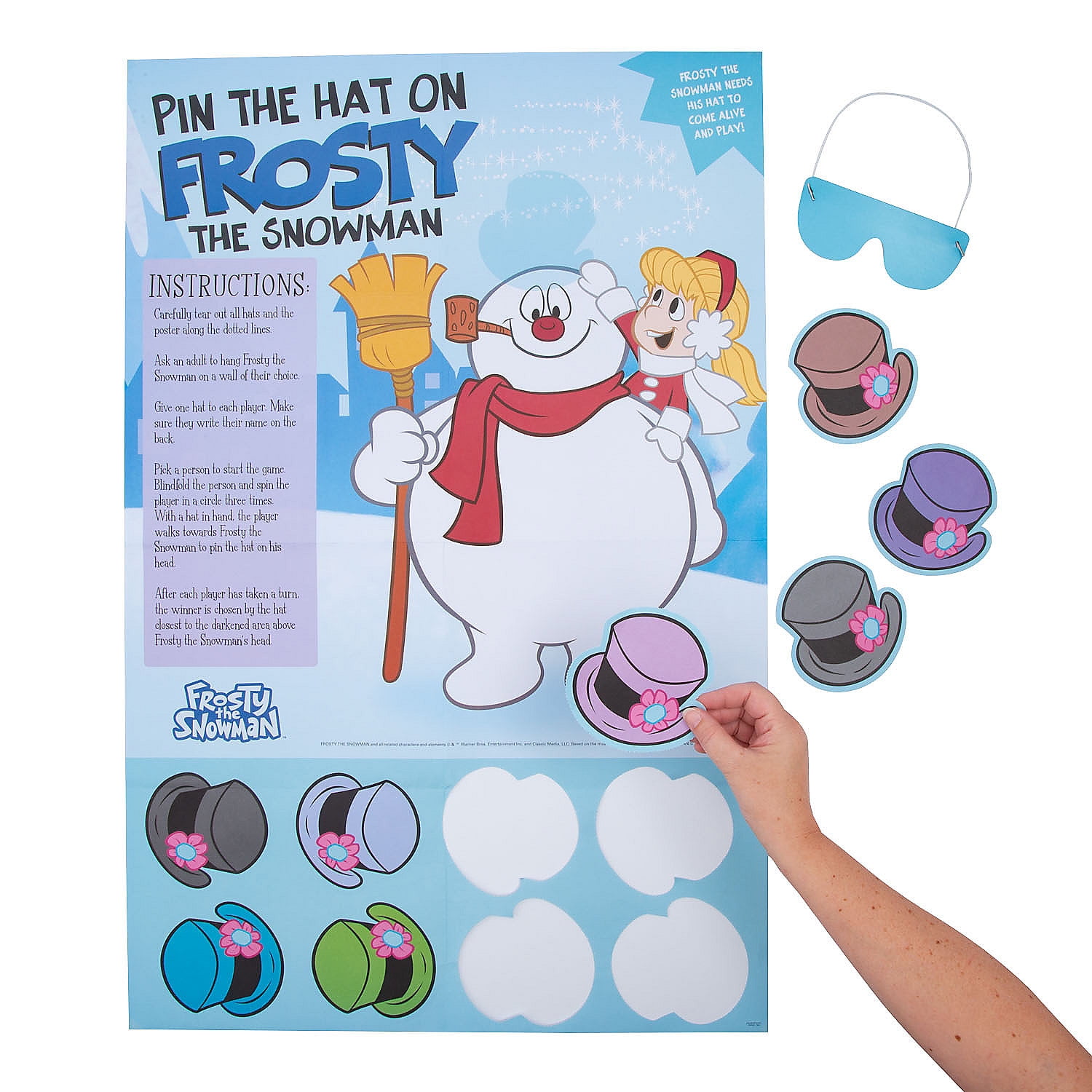 Frosty the Snowman Pin the Hat Game - 9 Pieces - Walmart.com