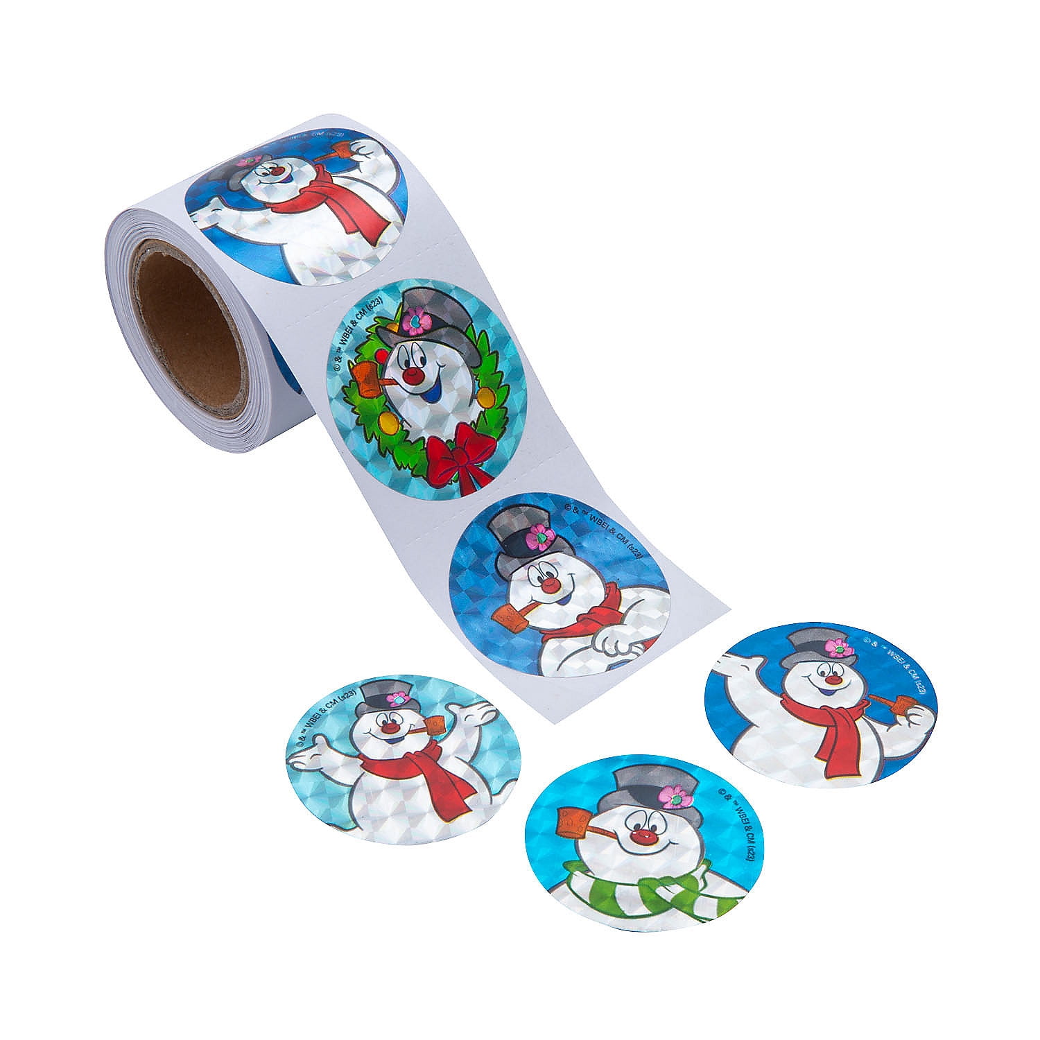 Frosty the Snowman Prismatic Sticker Roll - 100 pieces - Walmart.com