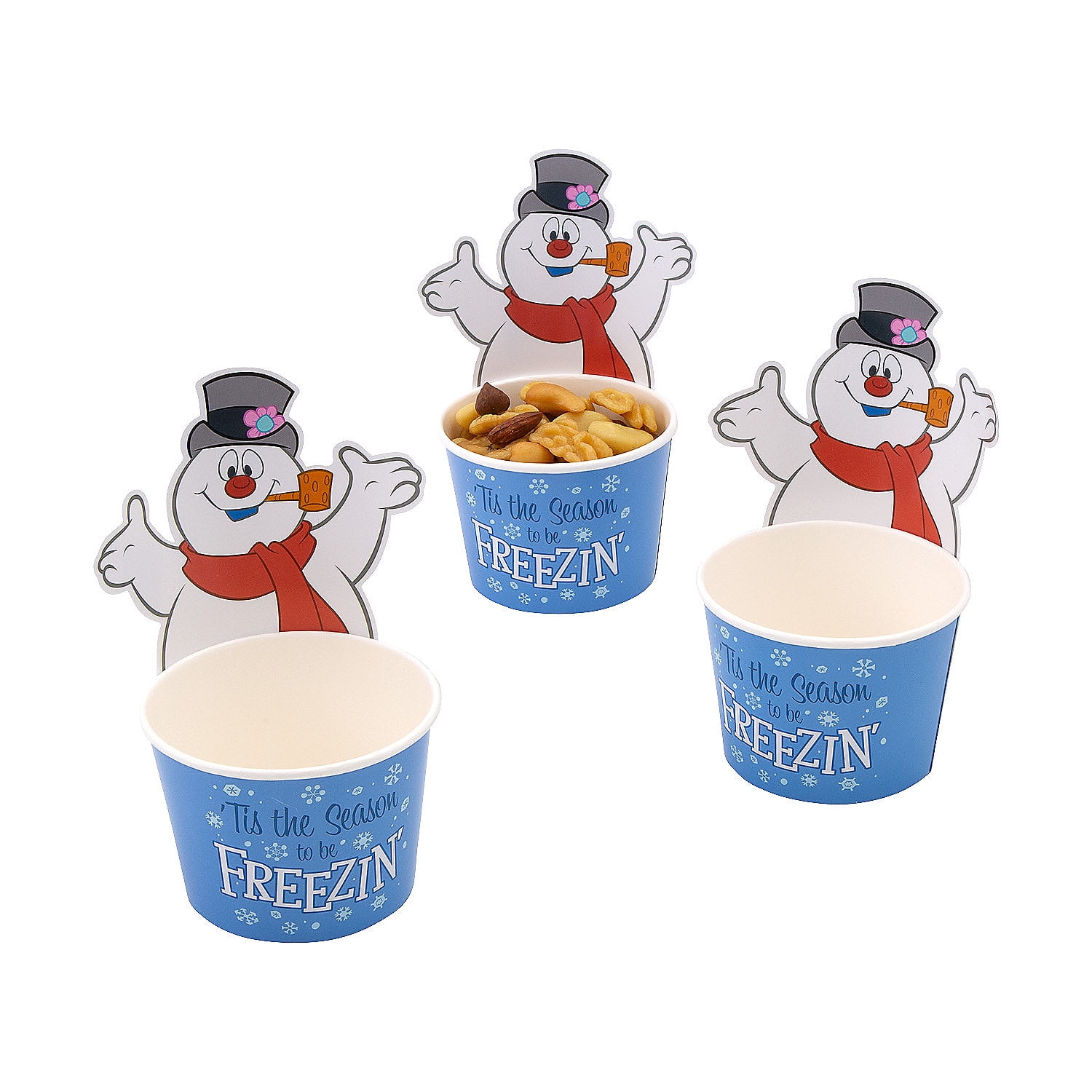 Frosty the Snowman- Shaped Disposable Paper Snack Cups - 12 Pieces ...