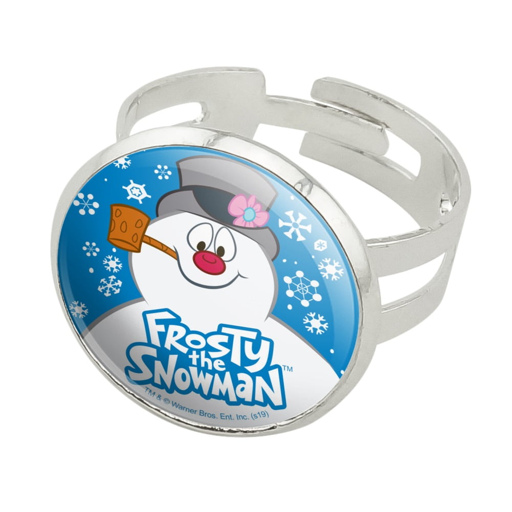 Frosty the Snowman Snowing Silver Plated Adjustable Novelty Ring ...